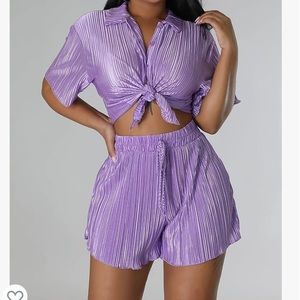 Amazon | Other | Purple Pleated Matching Set | Poshmark